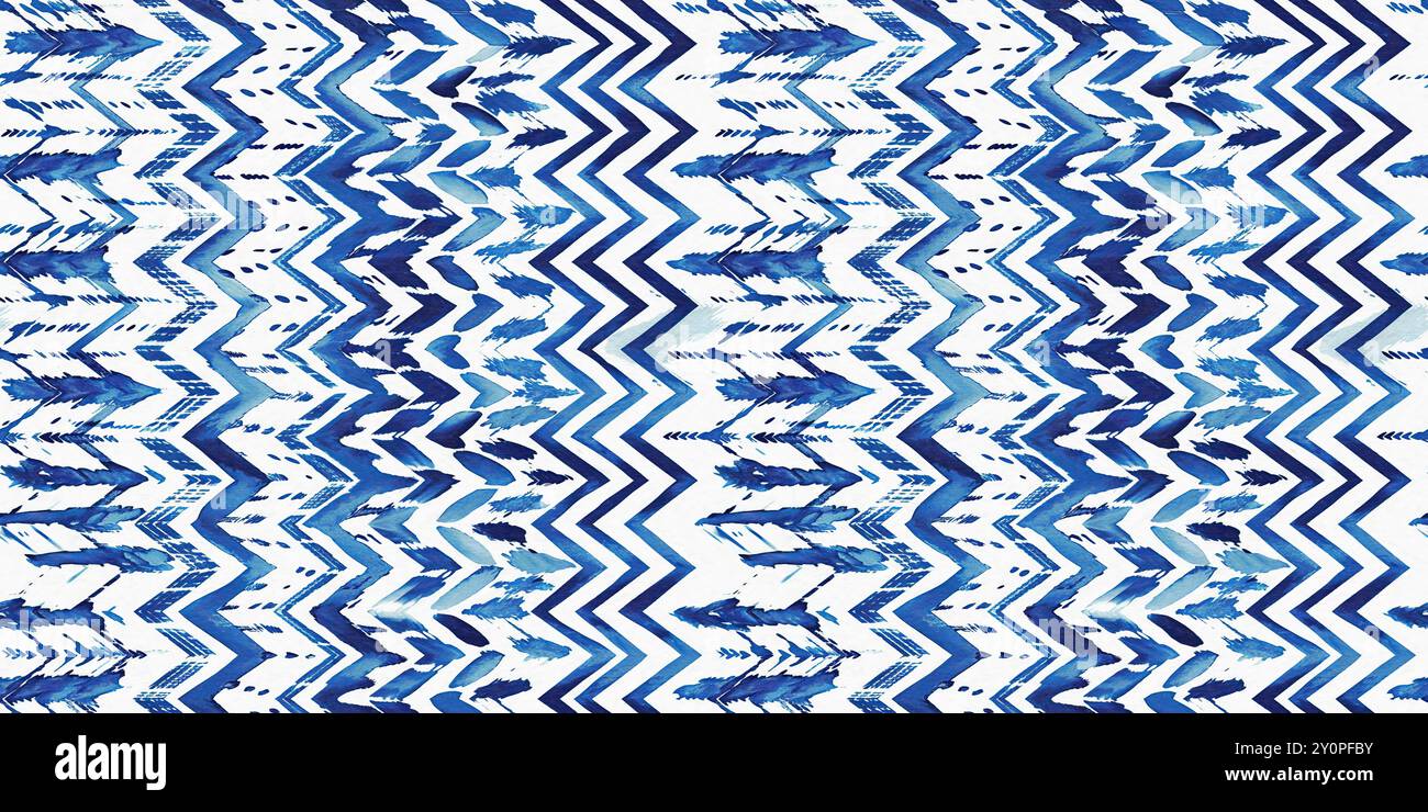 Modern coastal living printed textile decor in seamless banner tape ...