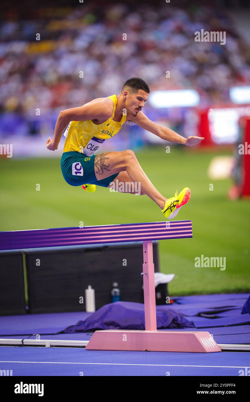 Matthew Clarke participating in the 3000 meters steeplechase at the ...