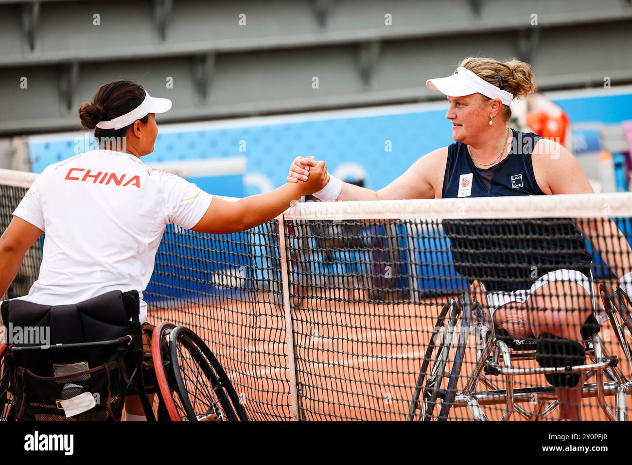 Paris, Sept. 3, 2024, Paralympic wheelchair tennis event. Aniek van ...