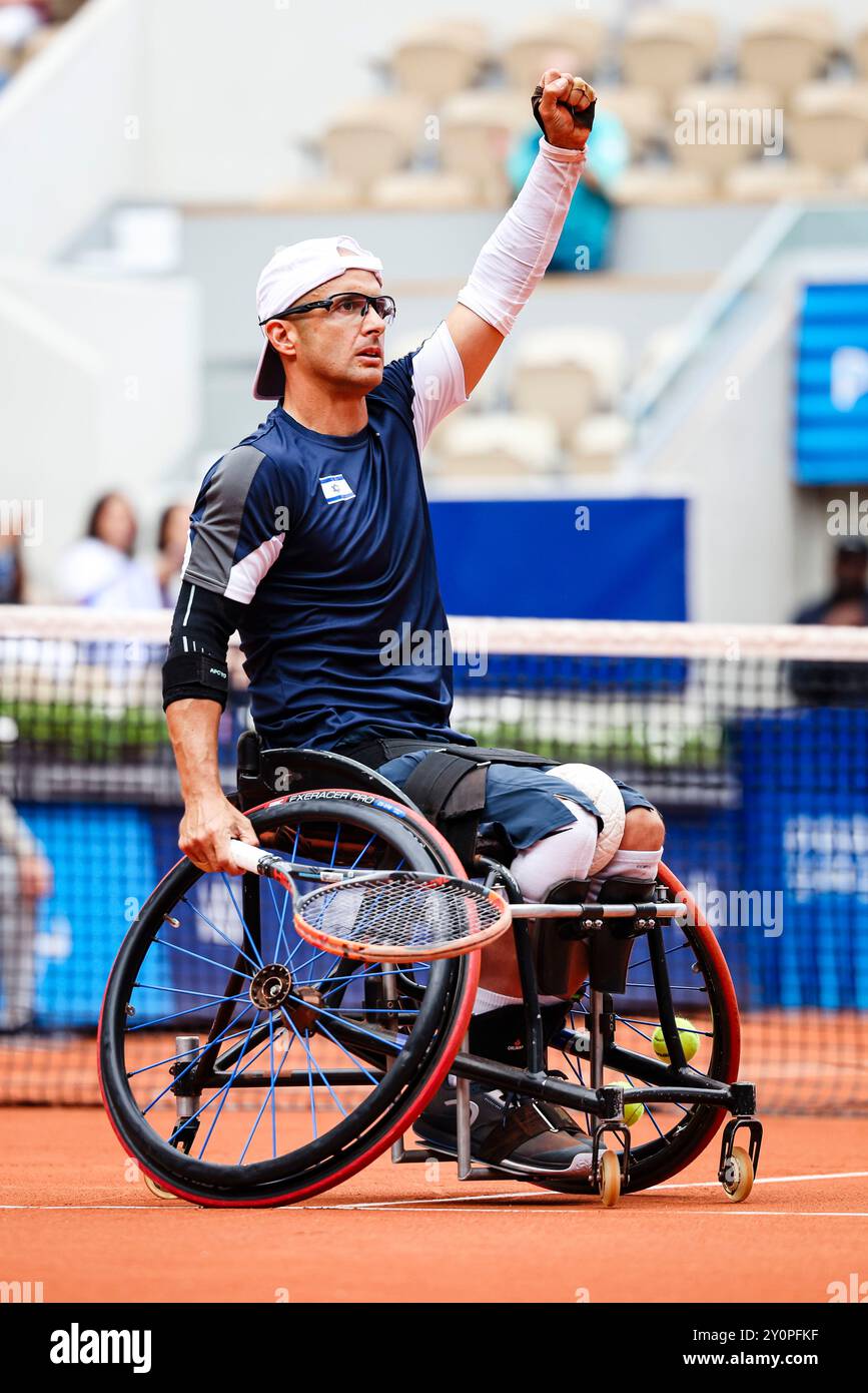 Paris, Sept. 3, 2024, Paralympic wheelchair tennis event. Guy Sasson ...