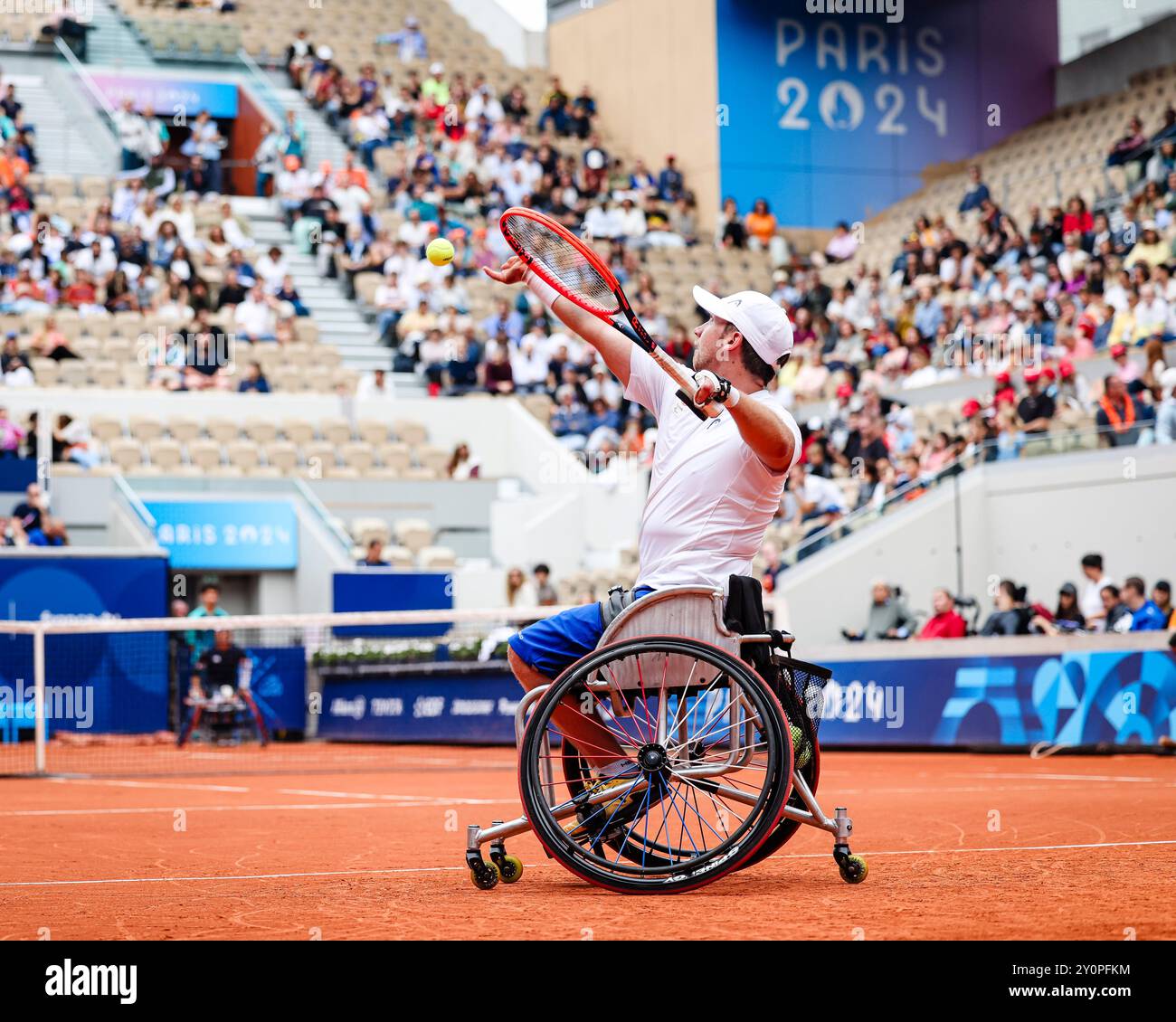 Paris, Sept. 3, 2024, Paralympic wheelchair tennis event. Sam Schroder ...