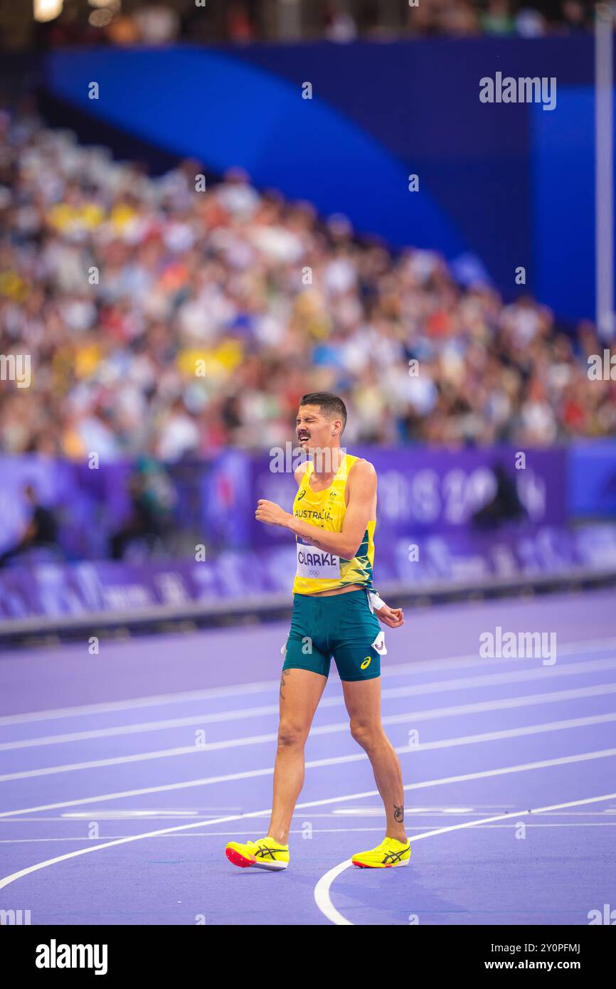 Matthew Clarke participating in the 3000 meters steeplechase at the ...