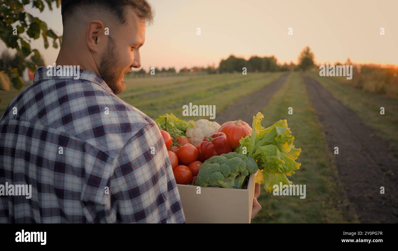 Successful male man guy Caucasian farmer shopper agricultural ...