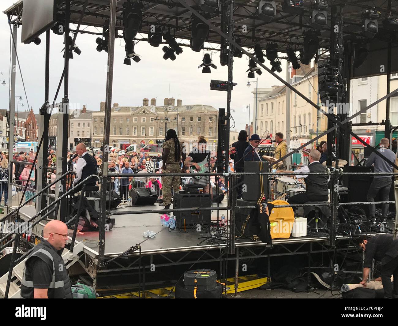 view from backstage of acts performing at the Reggae and Ska festival ...