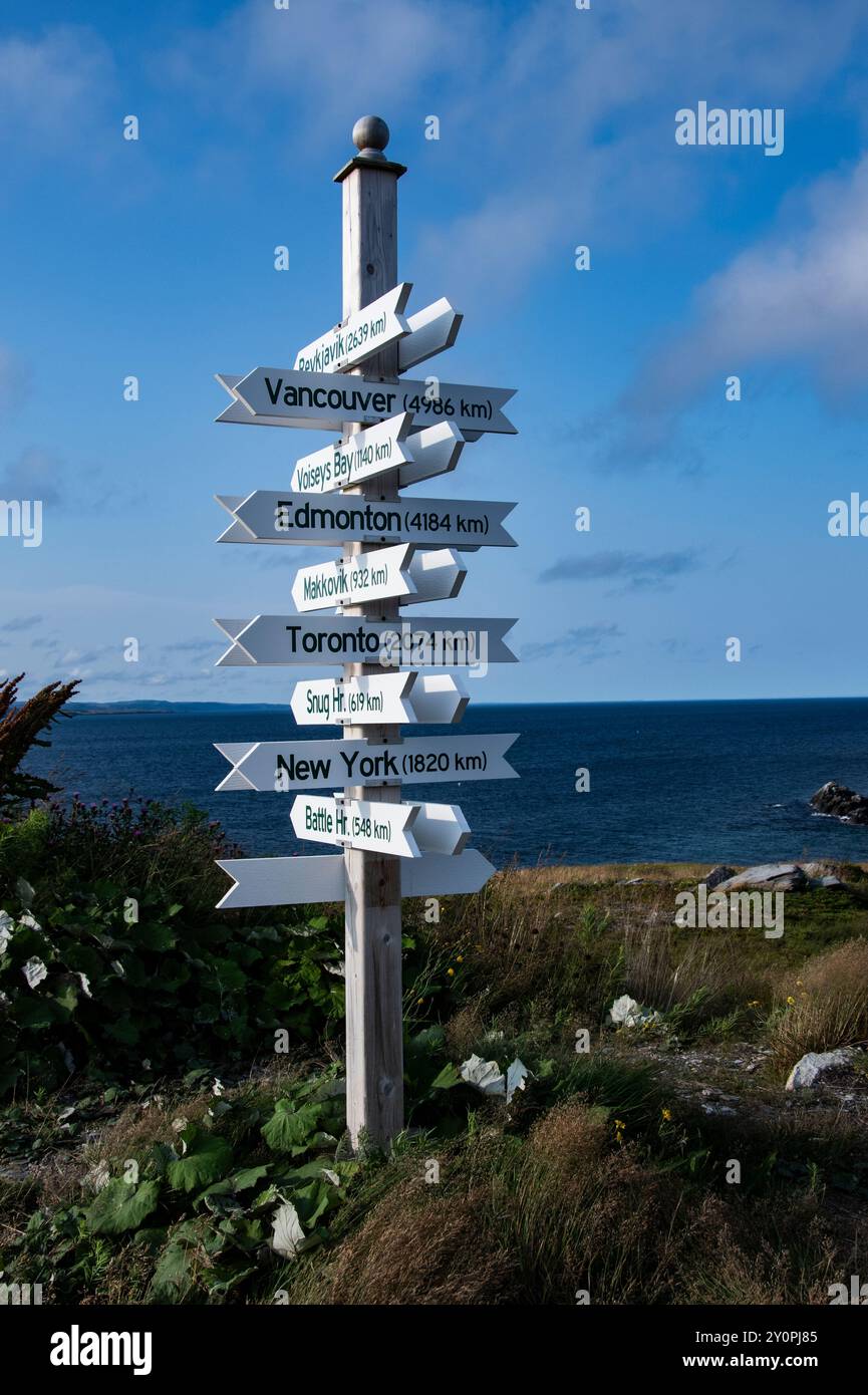 Directional signs to various cities from Green Point Lighthouse in Port ...