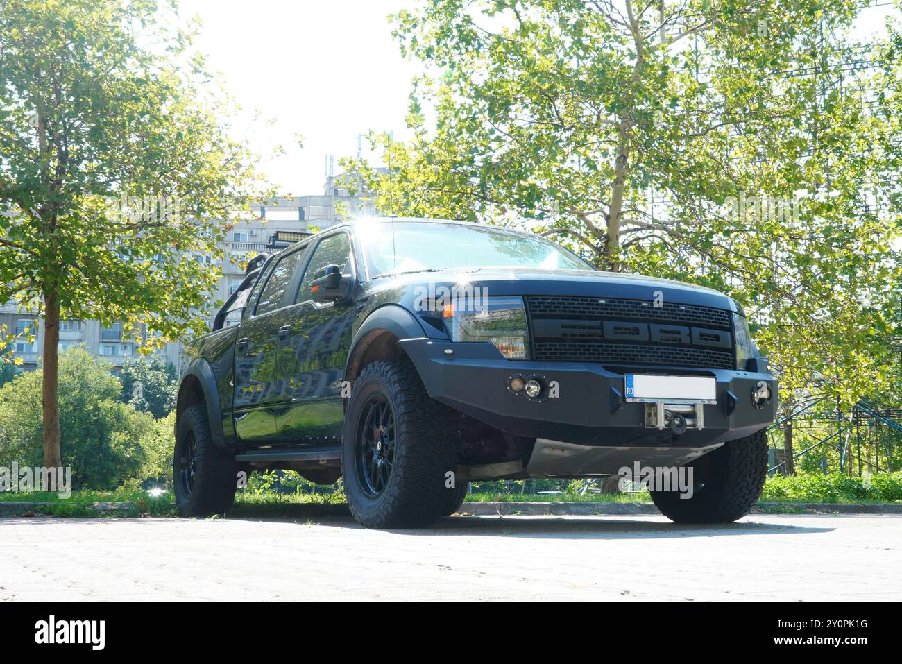Bucharest, Romania - July 28, 2024: Ford F-150 SVT Raptor black pickup ...
