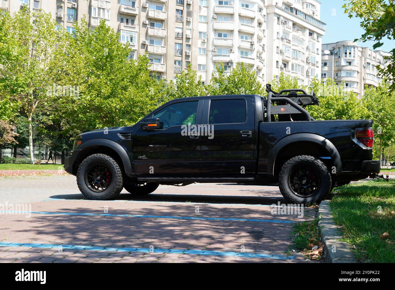 Bucharest, Romania - July 28, 2024: Ford F-150 SVT Raptor black pickup ...