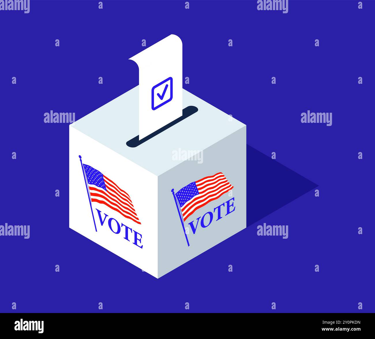 US Presidential Elections banner. Isometric ballot boxes with completed ...