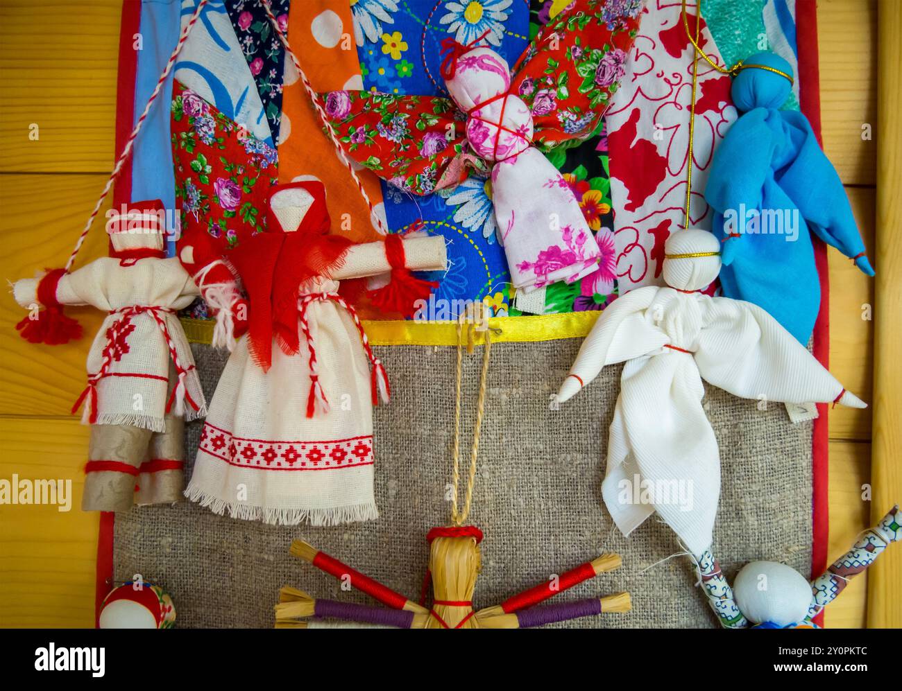 Kimry, Russia - August 22, 2023: Russian traditional rag doll amulets ...