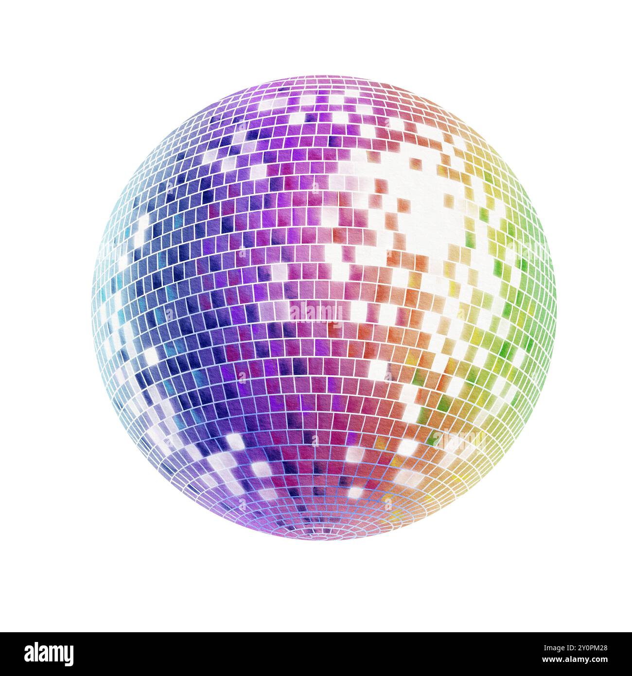 Retro disco ball in the style of 80s and 90s as a disco symbol ...