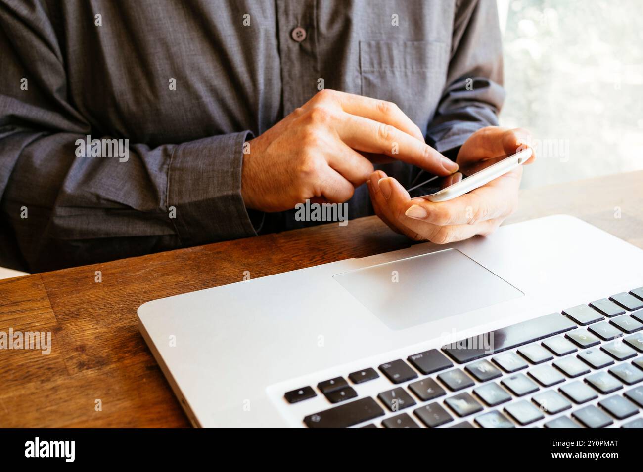 Businessman holding laptop world hi-res stock photography and images ...