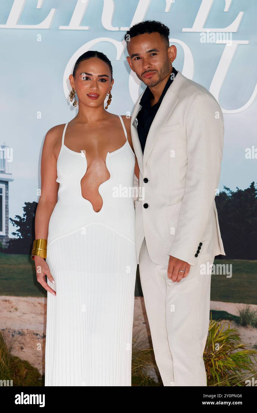 Jasmine Chamberlain and Bobby Johnson attend The Perfect Couple UK Premiere at BFI IMAX in ...