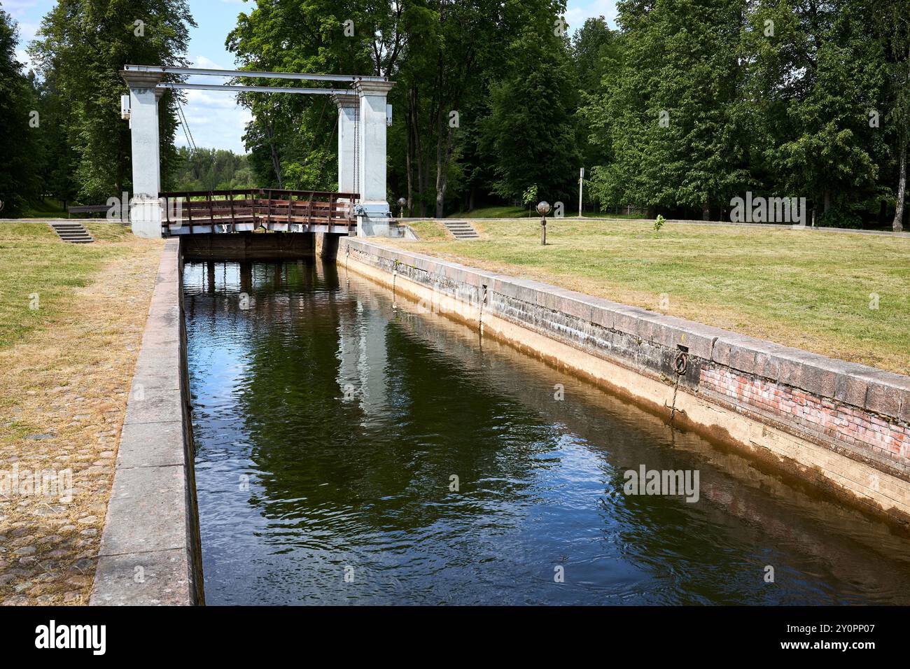 Nemnovo sluice lock of Augustow Canal is architectural hydrotechnical ...