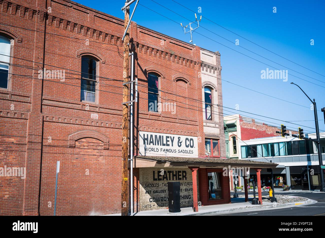 Old brick buildings from the 1880’s and 1890s in the main street of ...