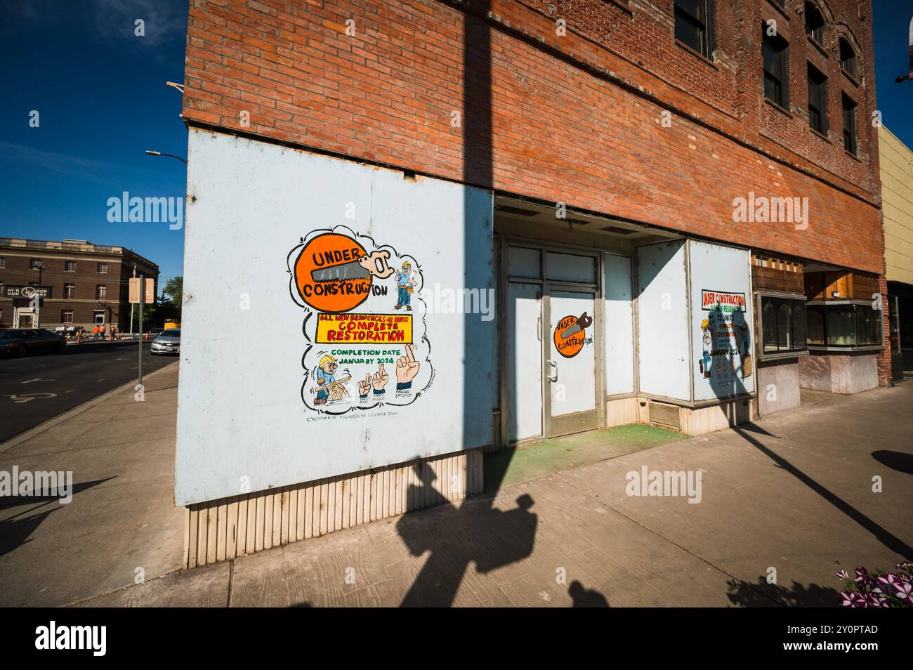 1880’s red brick buildings being restored on the main street of ...