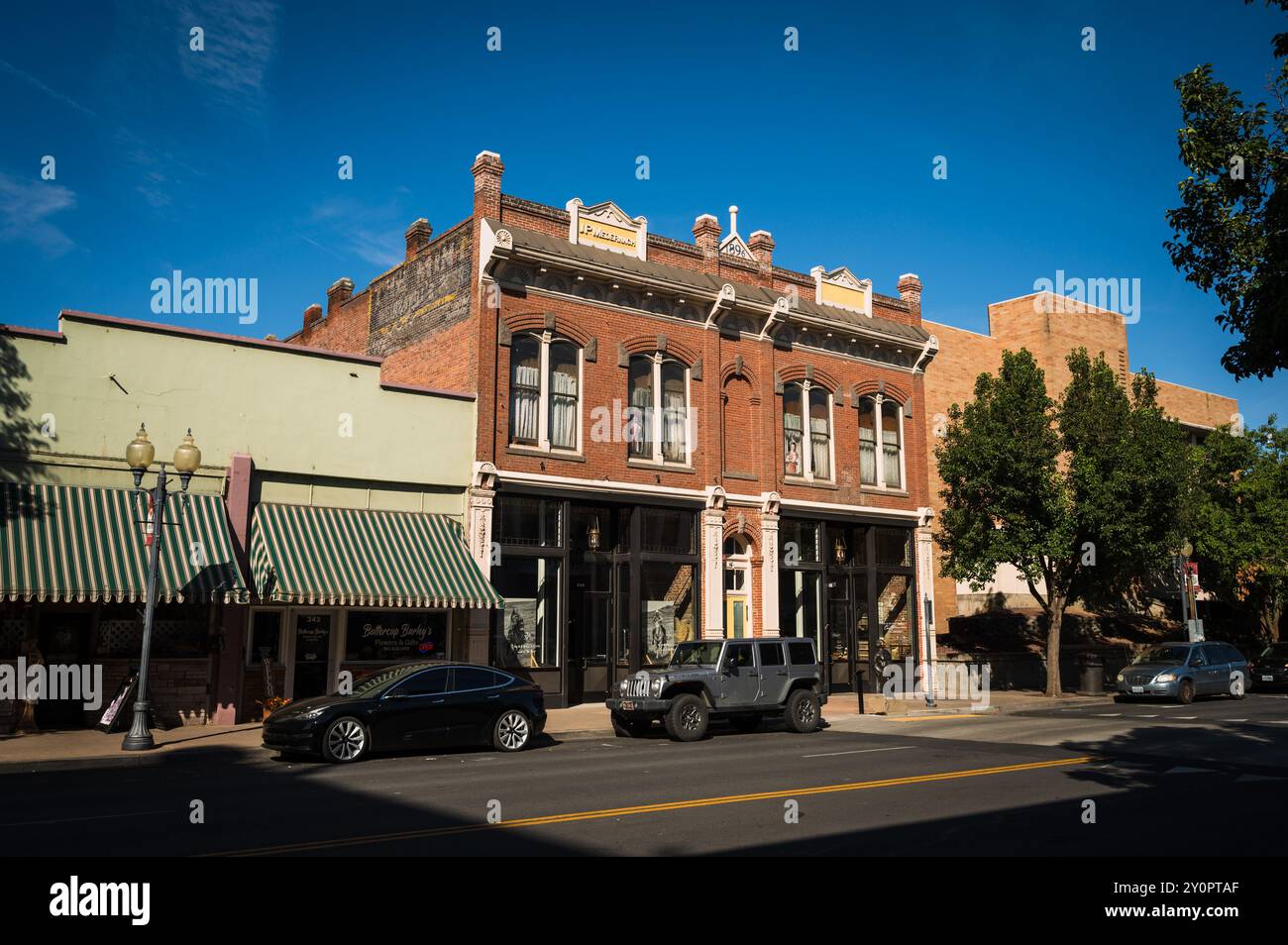 Old brick buildings from the 1880’s and 1890s in the main street of Pendleton OR, USA Stock ...
