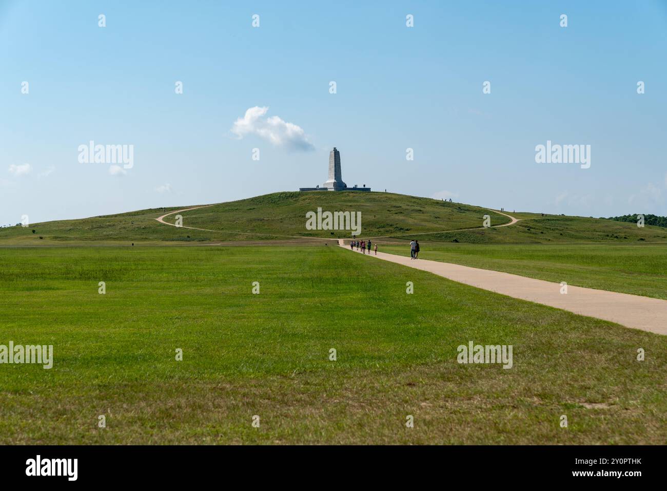 Kitty Hawk, North Carolina - September 1, 2024: Tourists walk up the ...
