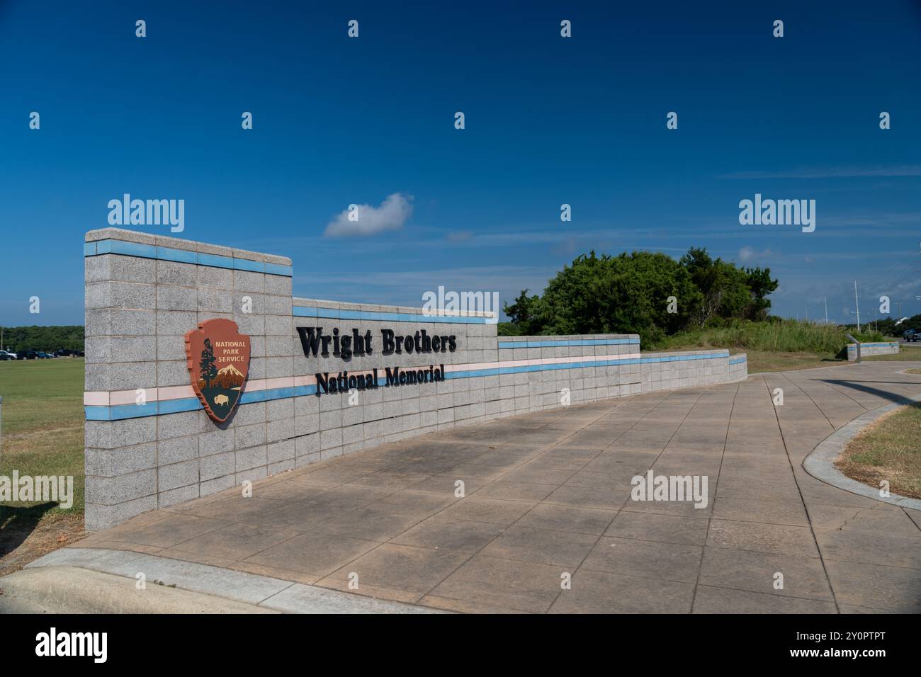 Kitty Hawk, North Carolina - September 1, 2024: Entrance sign to the ...