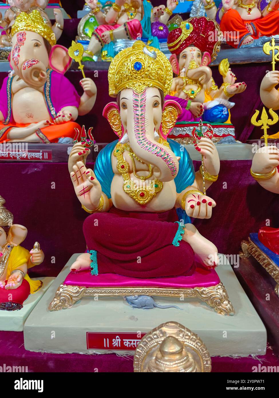 04 September 2024, Pune, India, Ganesha or Ganapati for sale at a shop ...