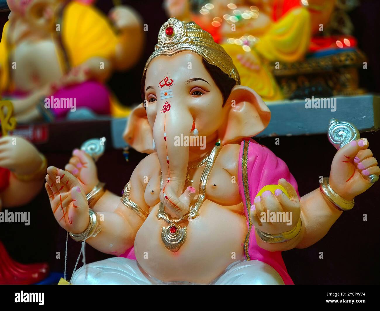 04 September 2024, Pune, India, Ganesha or Ganapati for sale at a shop ...