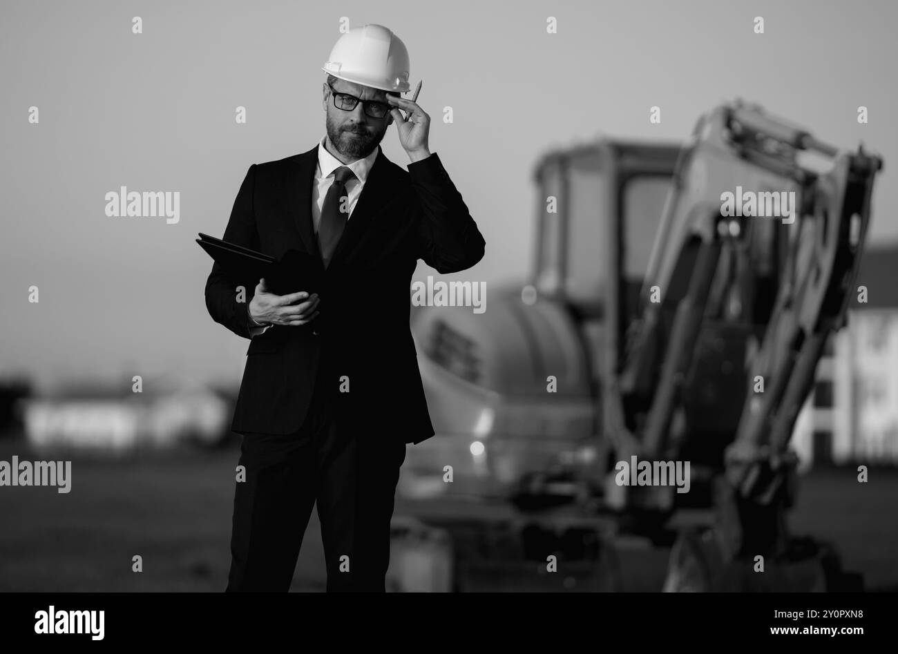 Civil engineering site Black and White Stock Photos & Images - Alamy