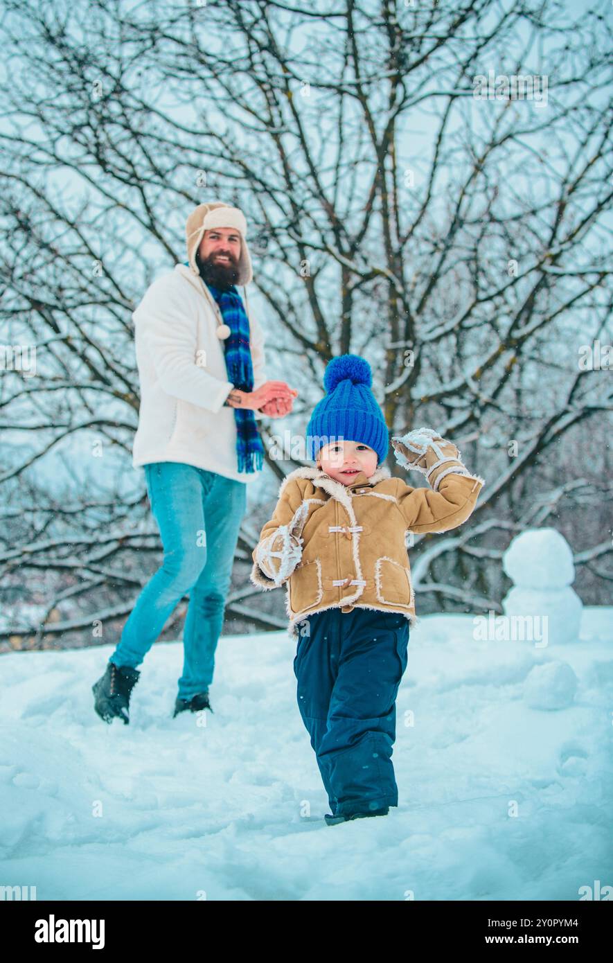 Best winter game for happy family. Christmas background. Outdoor ...