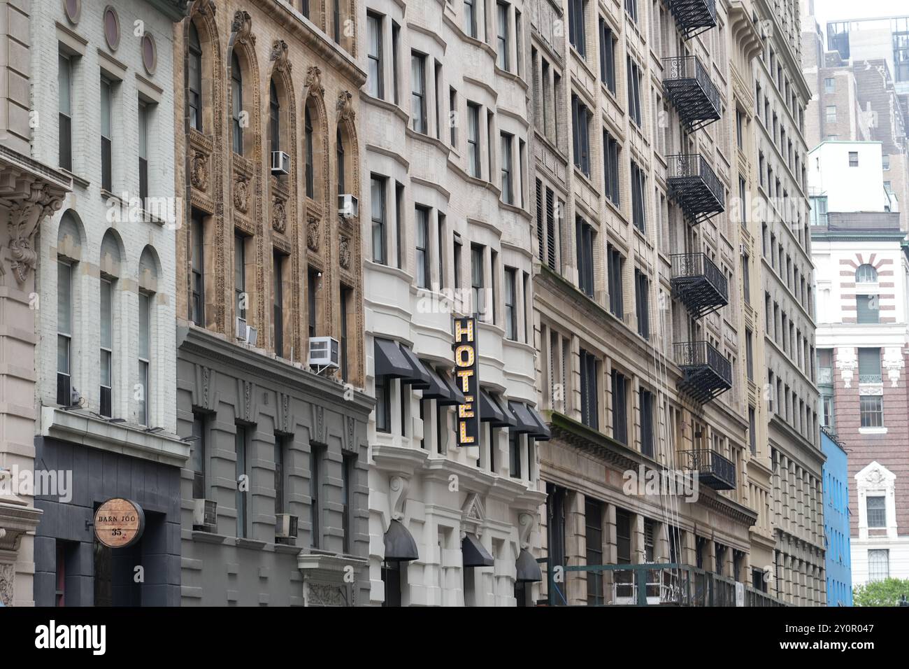 Hotel sign on West 35th street in the Koreatown neighborhood of ...