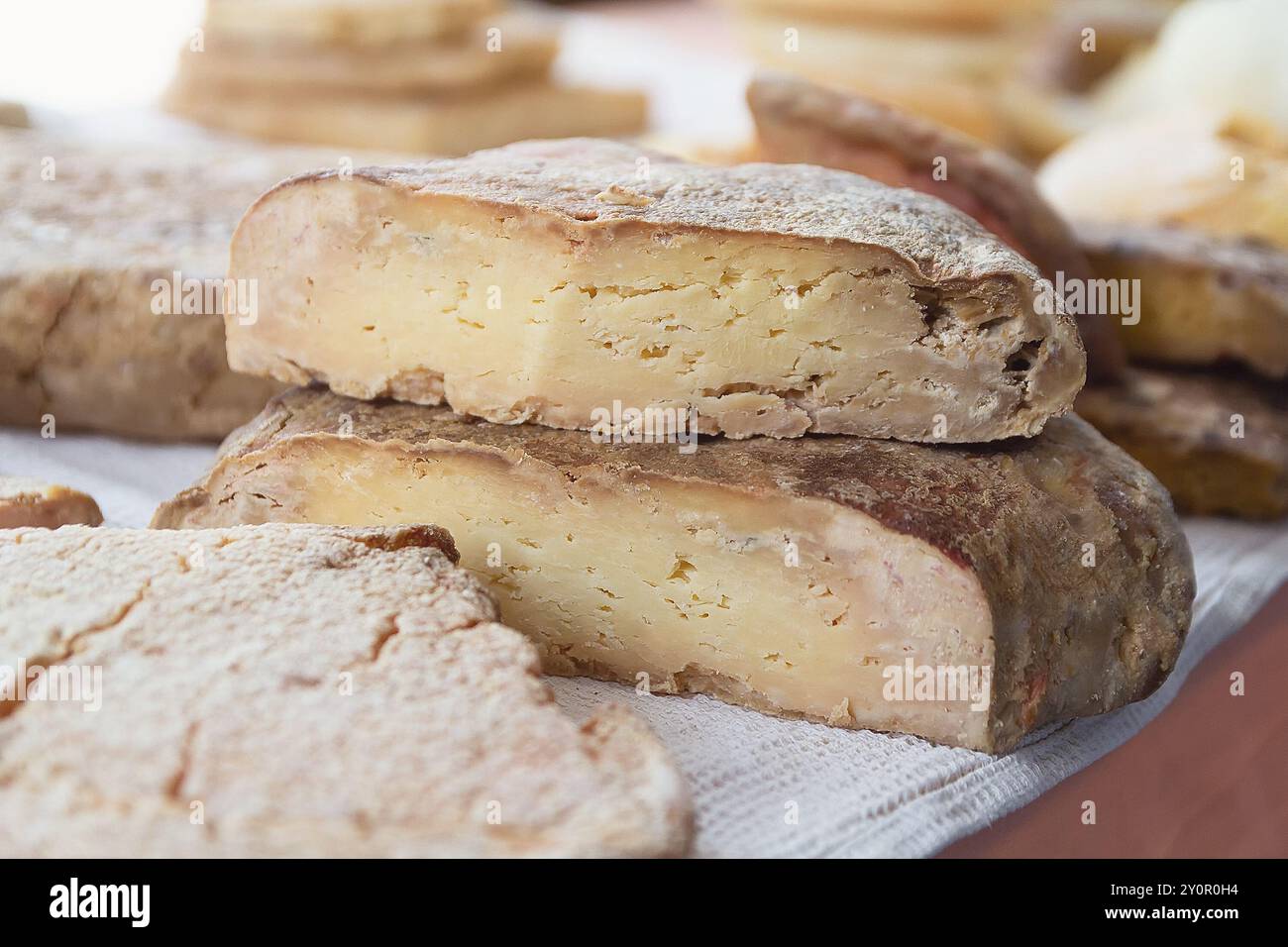 Craft cheese for sale at a farmer's market. Food Stock Photo - Alamy