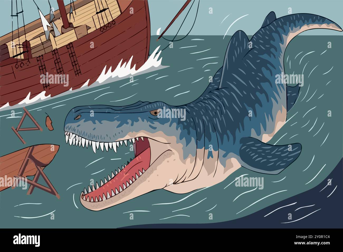 Mosasaurus: A Closer Look at Its Powerful Jaws Stock Vector Image & Art ...