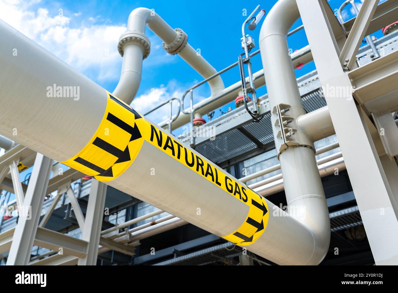 The inlet section of the gas pipeline to the natural gas cooling unit ...