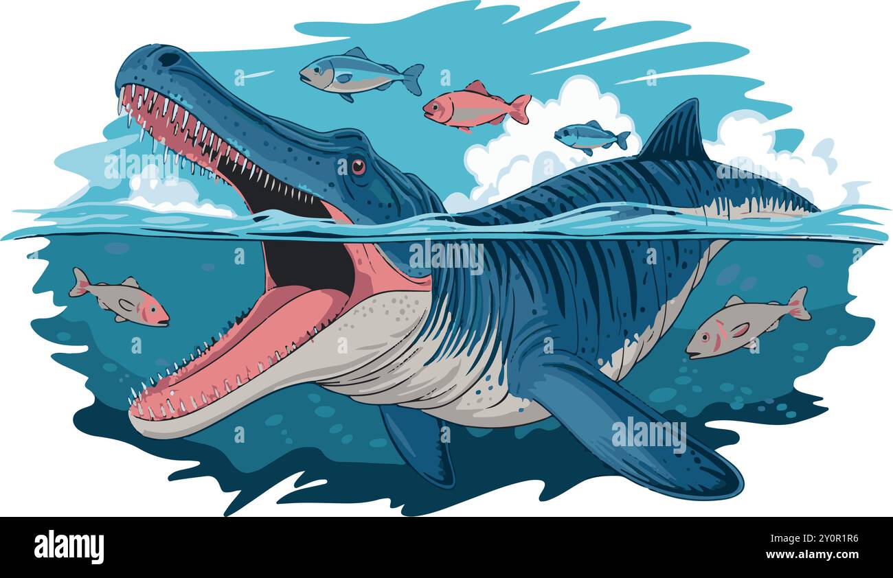 Exploring Mosasaurus The Apex Marine Reptile Stock Vector Image And Art Alamy 