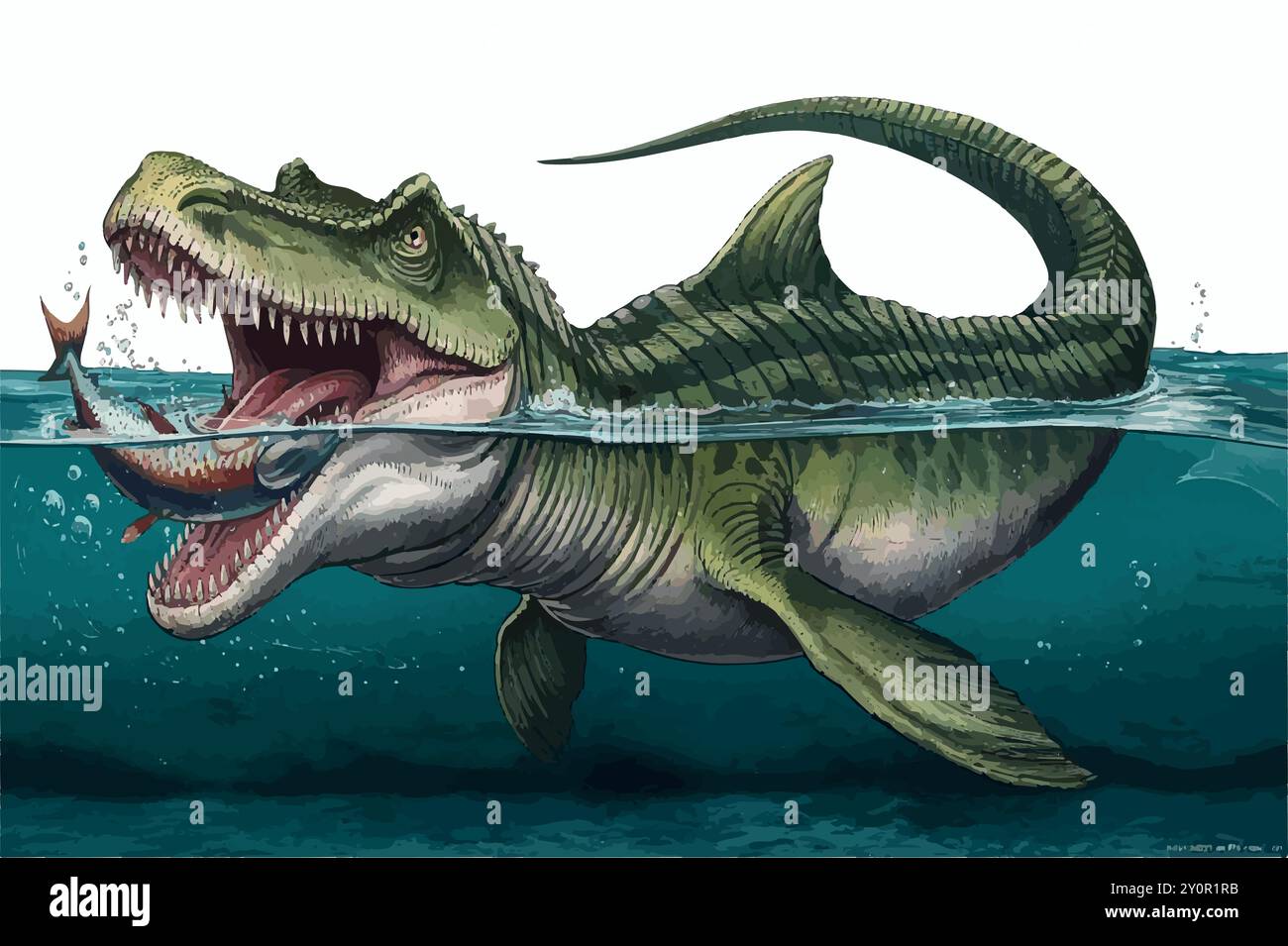 Mosasaurus- The Giant Predator of the Cretaceous Seas Stock Vector ...