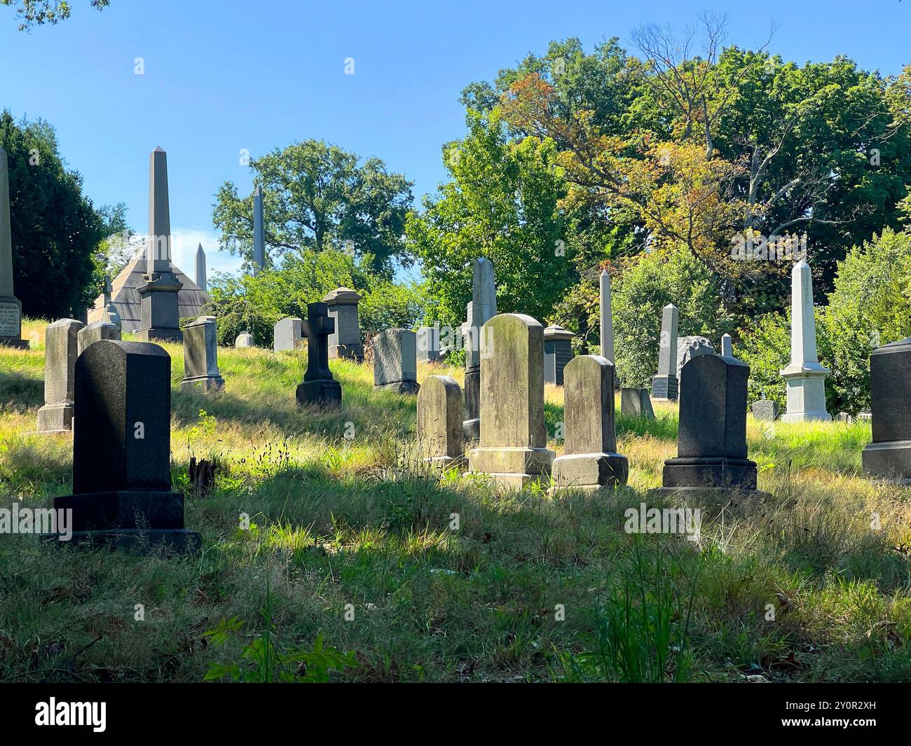 View within Green-wood Cemetery in Brooklyn, New York. Founded in 1838 ...