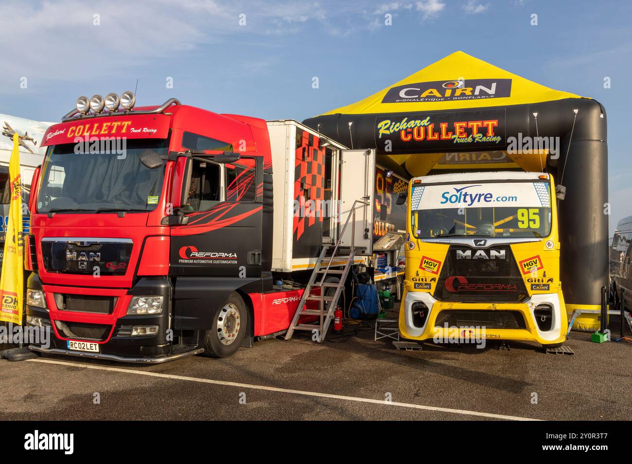 Richard Collett's pop-up garage at the 2023 British Truck Racing meet ...