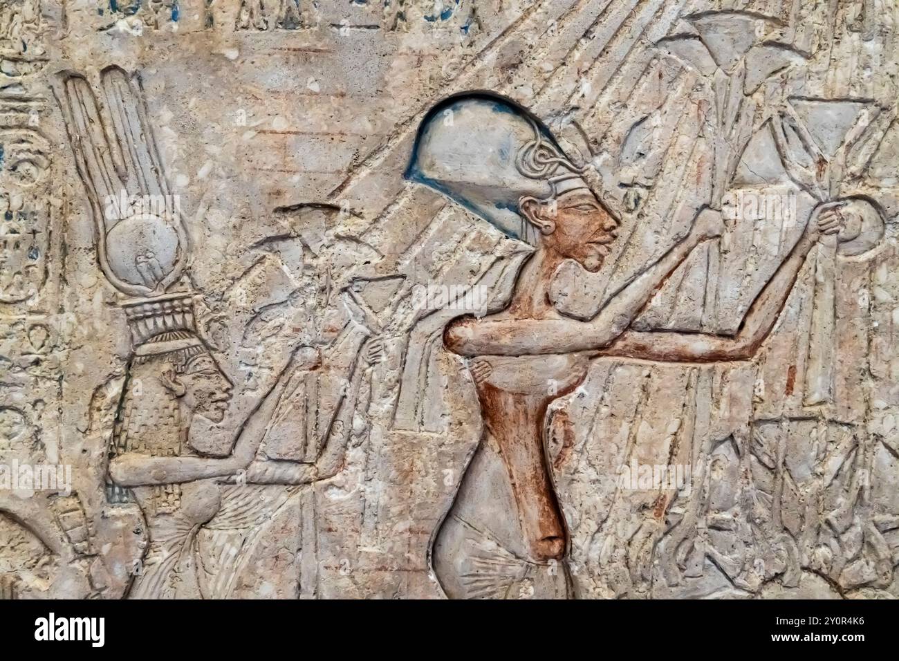 Egyptian Museum(Cairo museum), Relief of worshipping of king Akhenaten ...