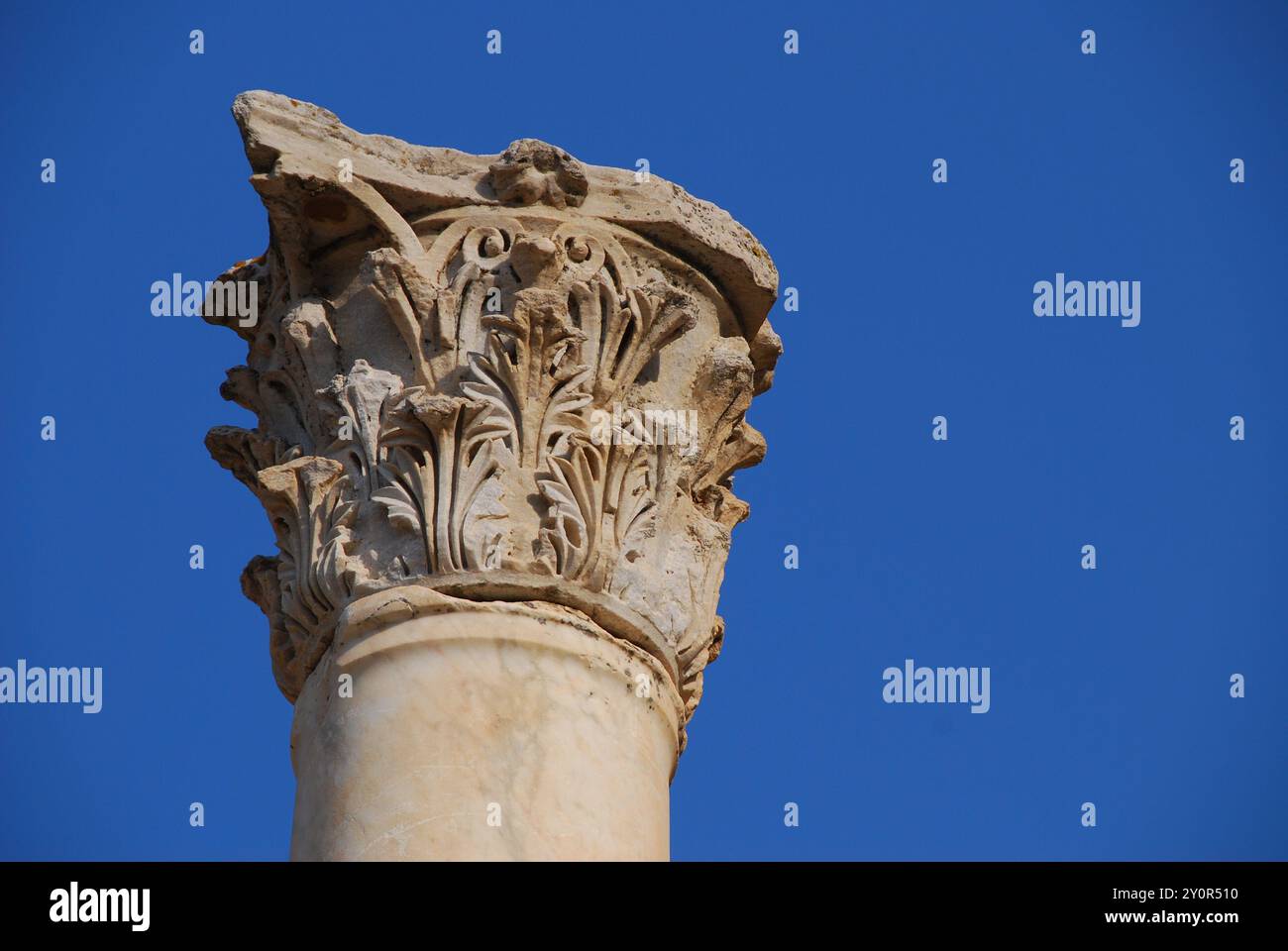 Izmir, Turkey. Greco-Roman column and ruins of the historic ancient ...