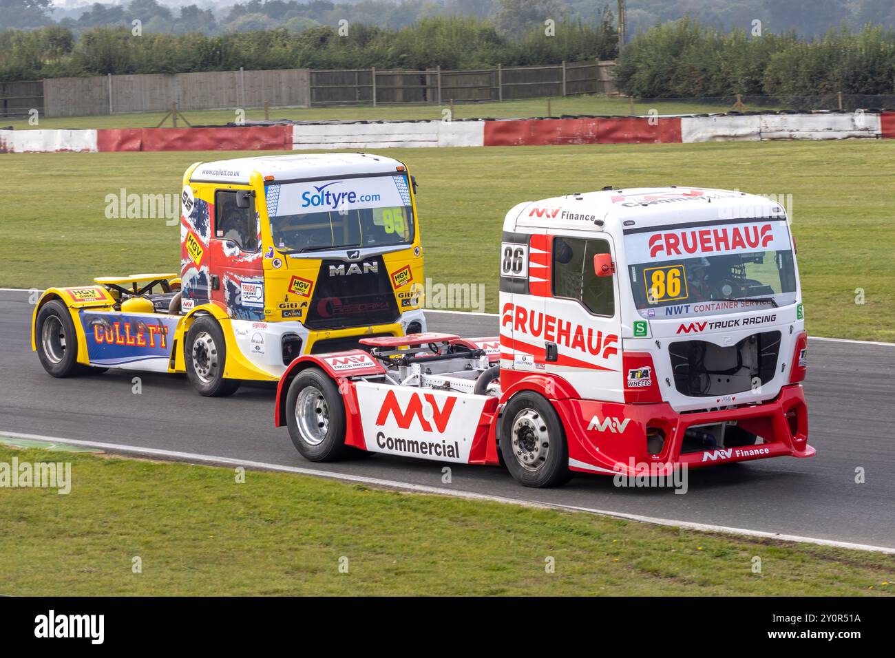 Tom O'Rourke in his MAN TGS leads Richard Collett's MAN TGX during the ...