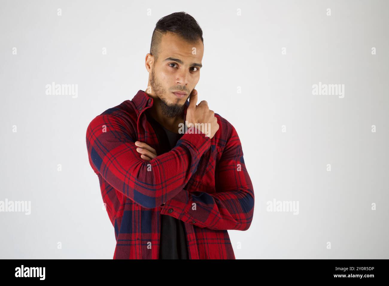 Man plaid shirt long hair hi-res stock photography and images - Alamy