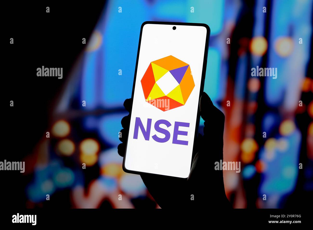 In this photo illustration, the National Stock Exchange of India (NSE ...