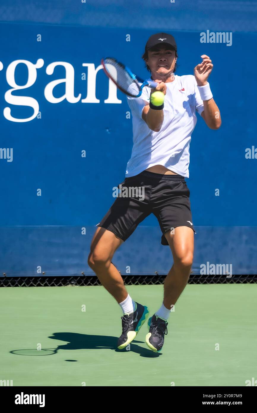 Taro Daniel (JPN) competes in round 1 of the 2024 US Open Tennis Stock ...