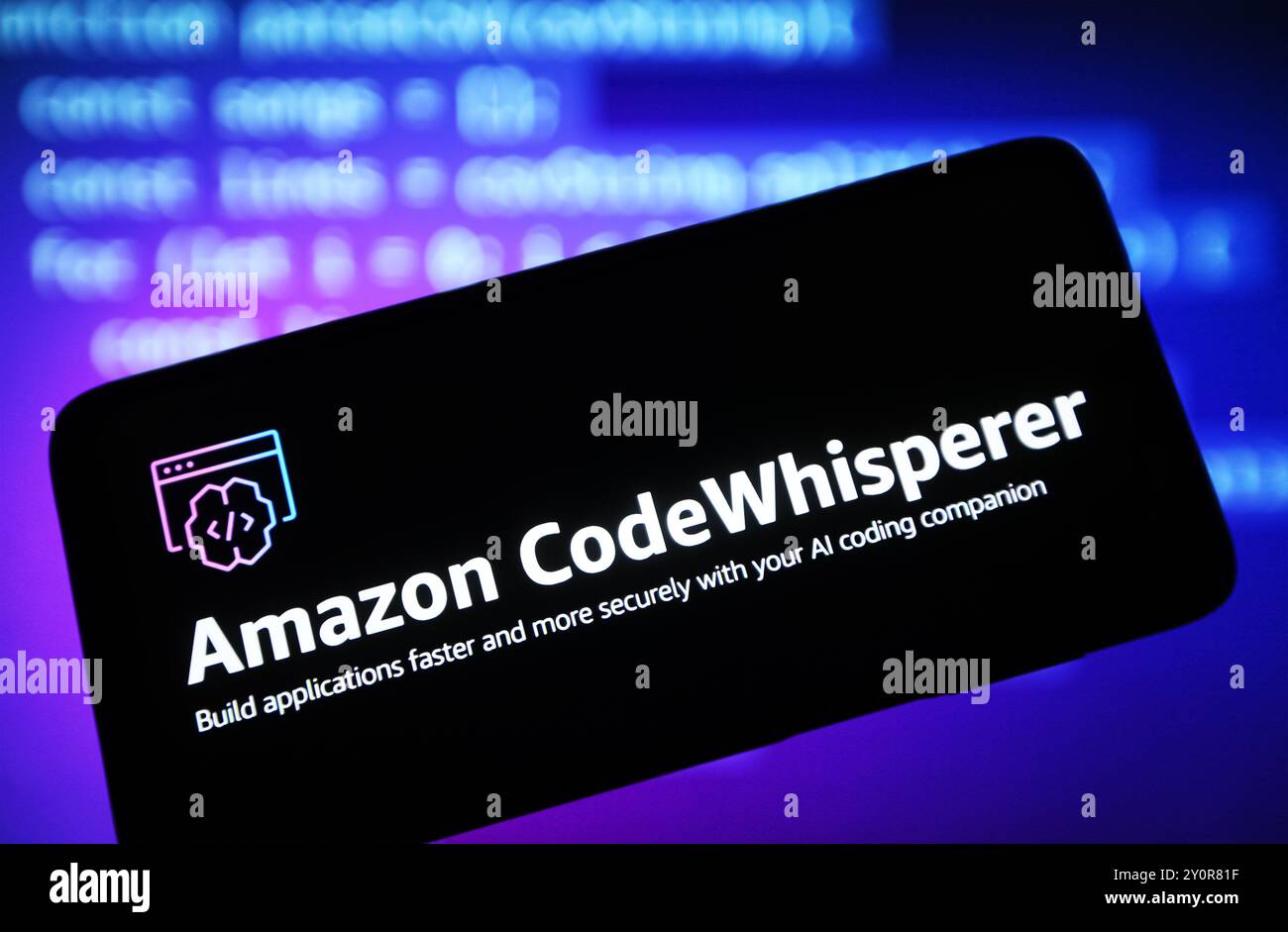 In this photo illustration, an Amazon CodeWhisperer logo is seen on a ...