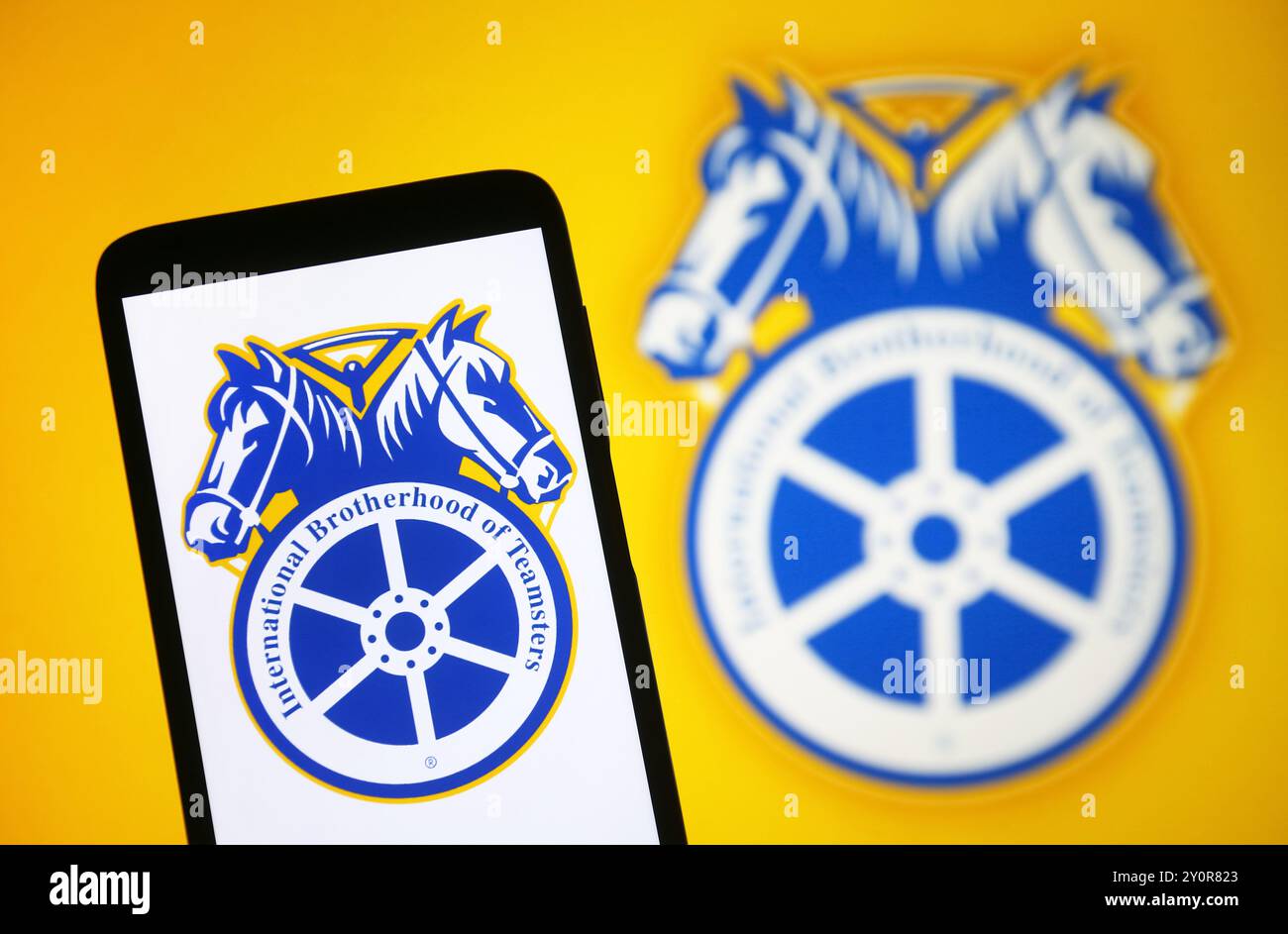 In this photo illustration, an International Brotherhood of Teamsters ...