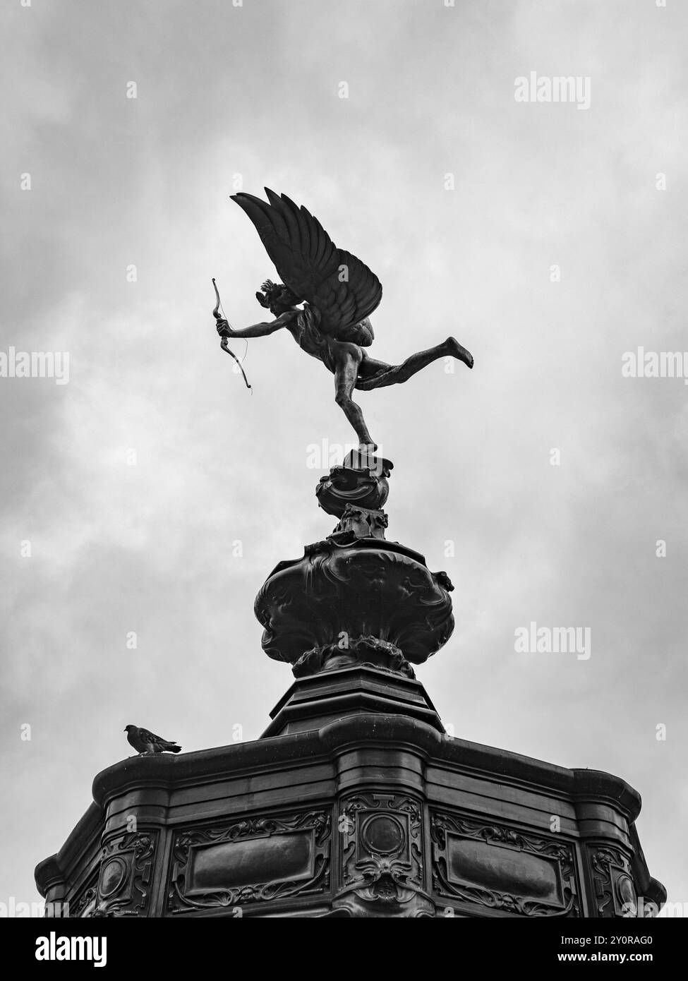 Eros statue london Black and White Stock Photos & Images - Alamy