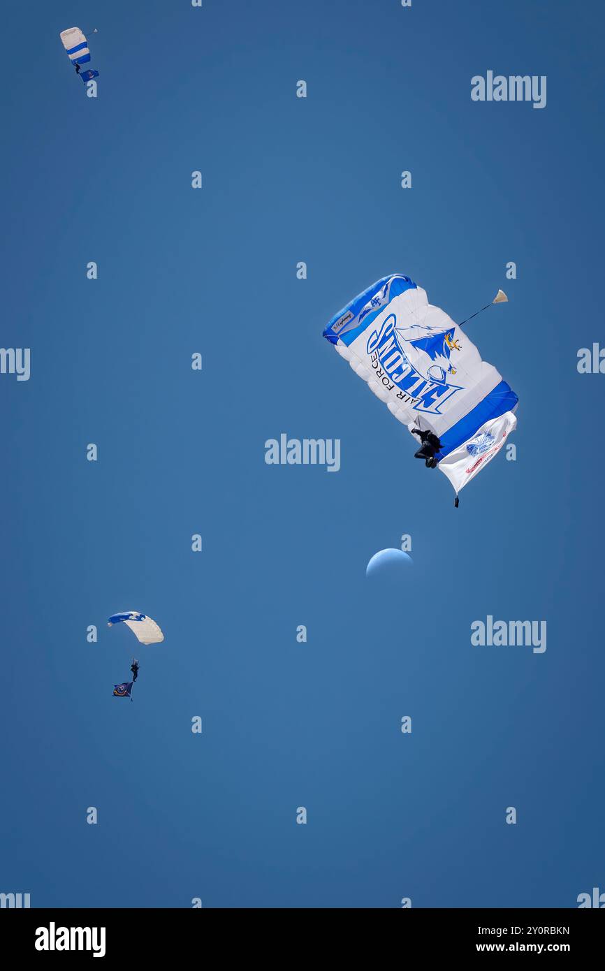 The USAF Academy Wings of Blue Parachute Team at the 2024 Legacy of ...