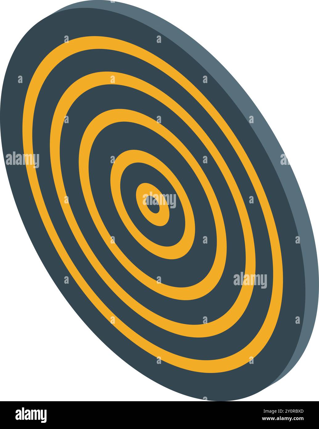 Shooting range target with yellow circles is isolated on white ...