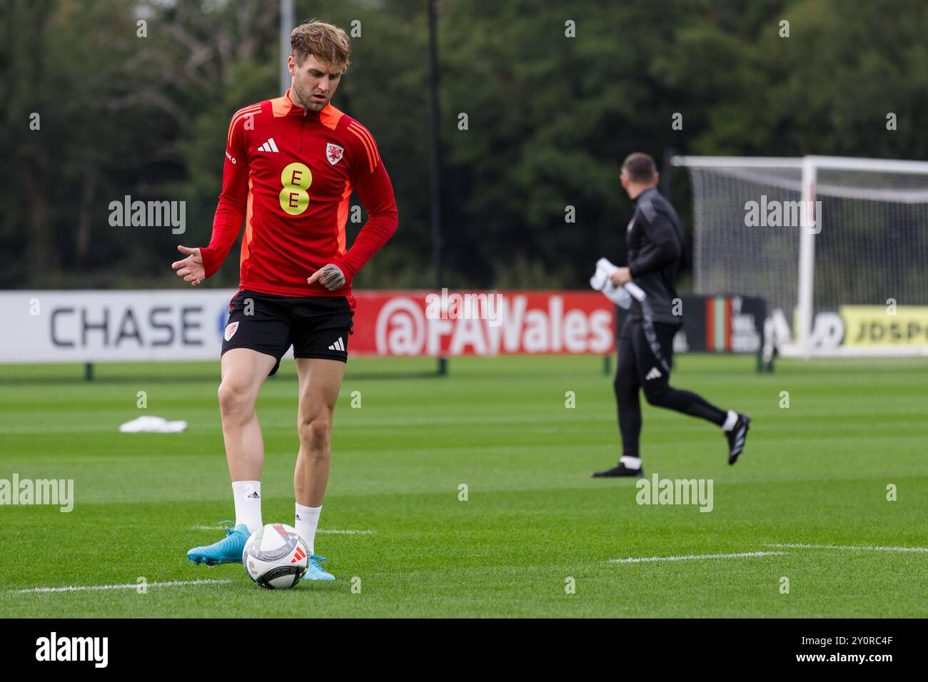PONTYCLUN, WALES - 02 SEPTEMBER 2024: Wales' Joe Rodon during a Wales ...