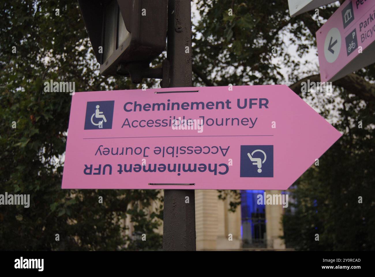 Paris, France - September 03 2024: Sign indicating the Accessible ...