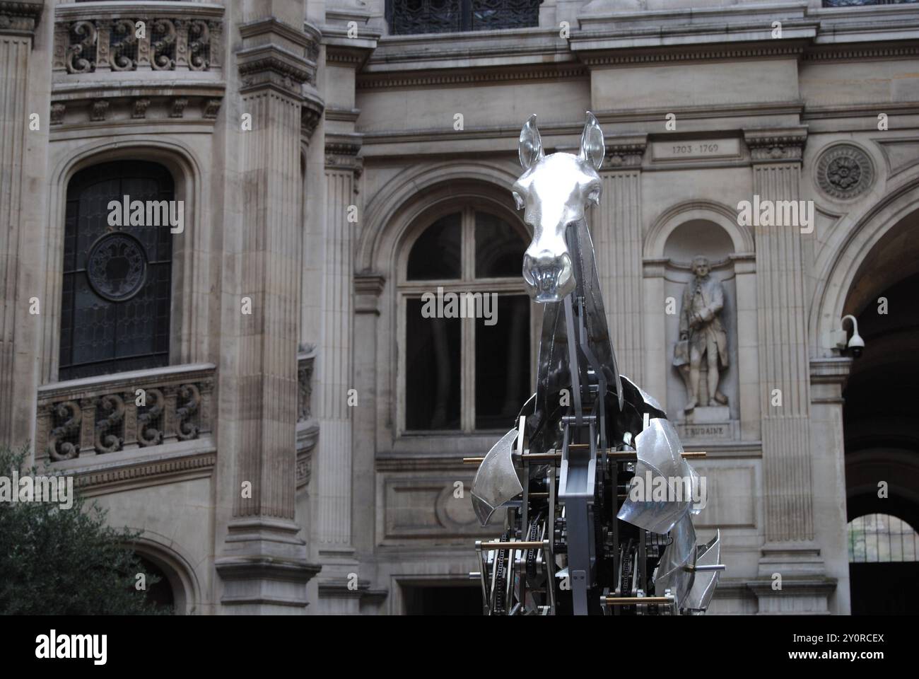 Paris, France - September 03 2024: "Zeus," the metal horse from the ...