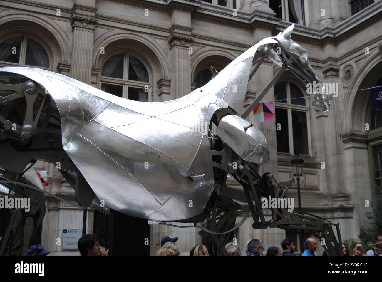 Paris, France - September 03 2024: "Zeus," the metal horse from the ...