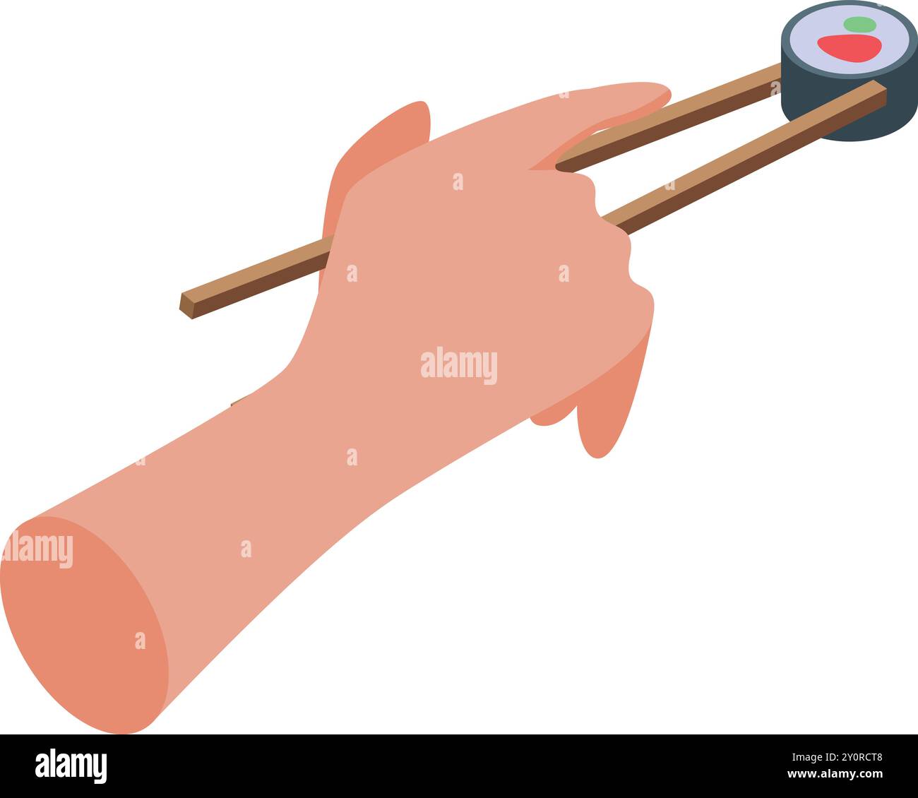 Using chopsticks pick piece raw Stock Vector Images - Alamy
